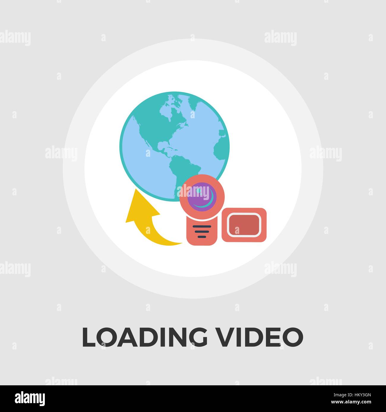 Upload video icon vector. Flat icon isolated on the white background ...