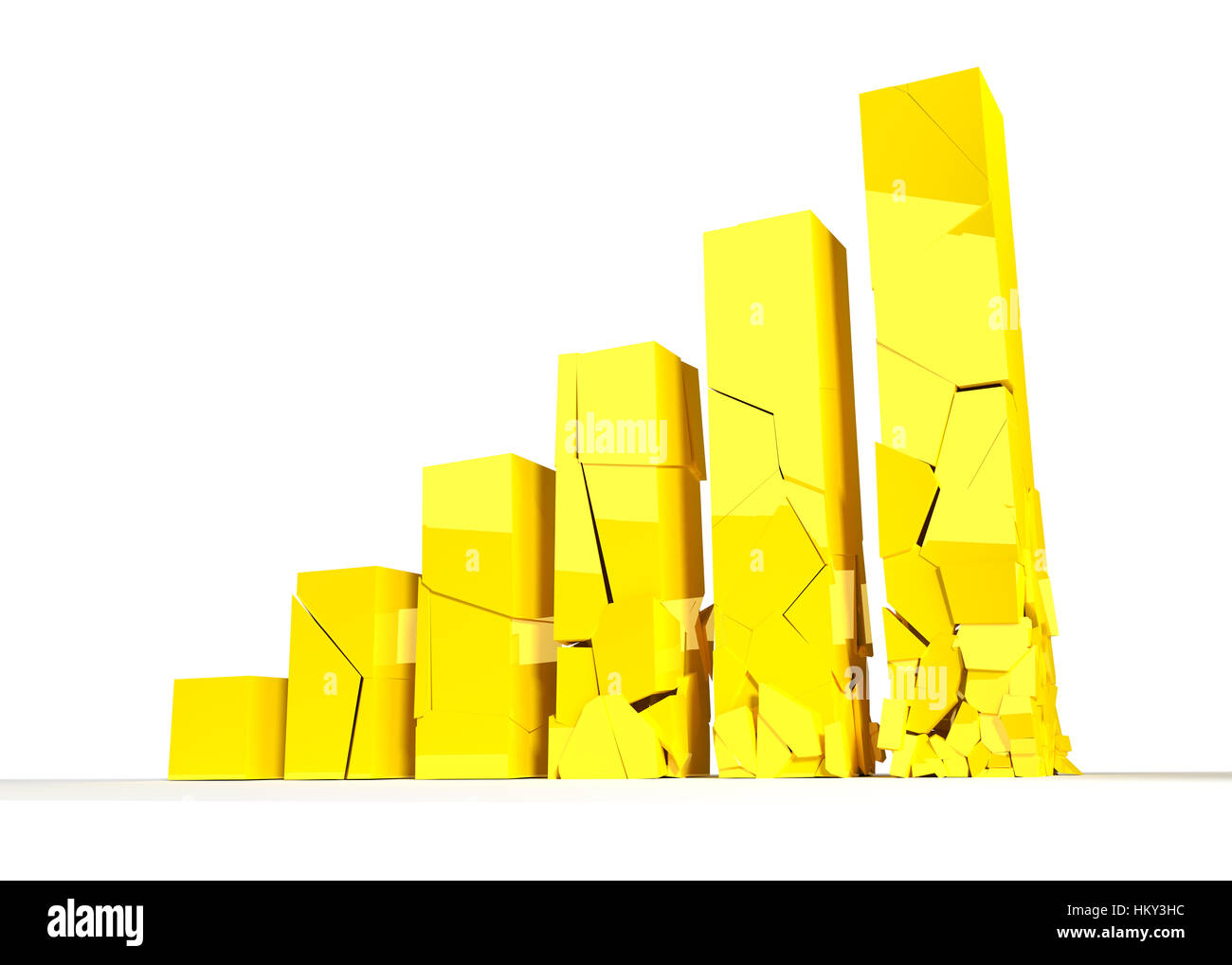 Broken graph isolated on the white background. Render image Stock Photo ...