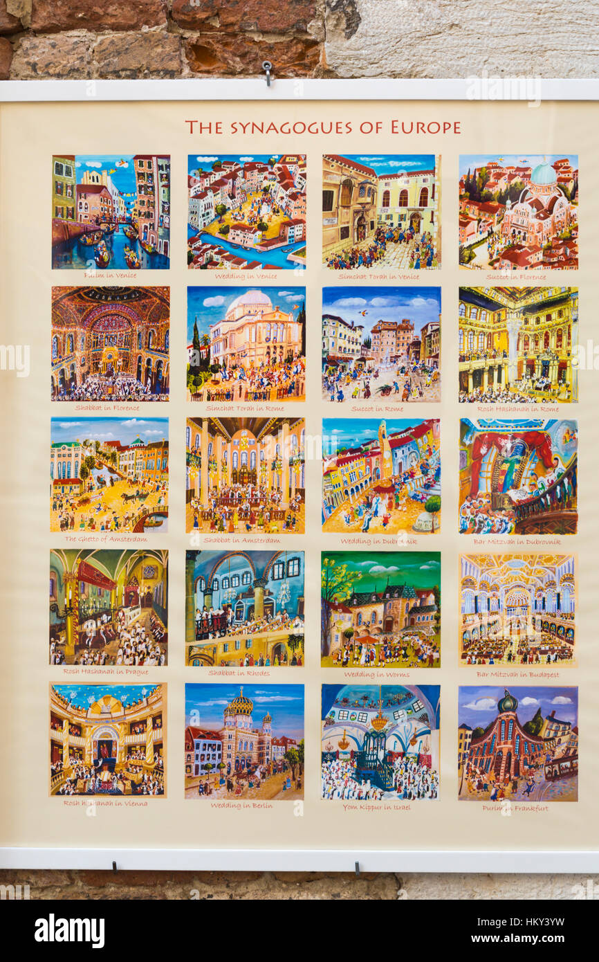 The synagogues of Europe poster in the Jewish ghetto region of ...