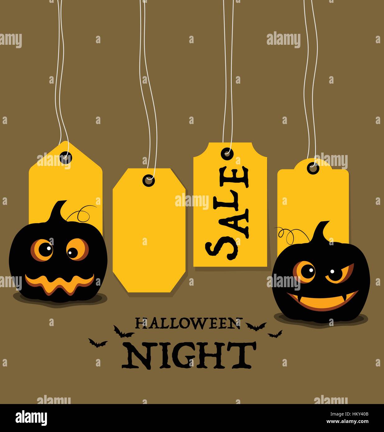 Happy Halloween. Sale Coupon, voucher and tag. Vector illustration ...