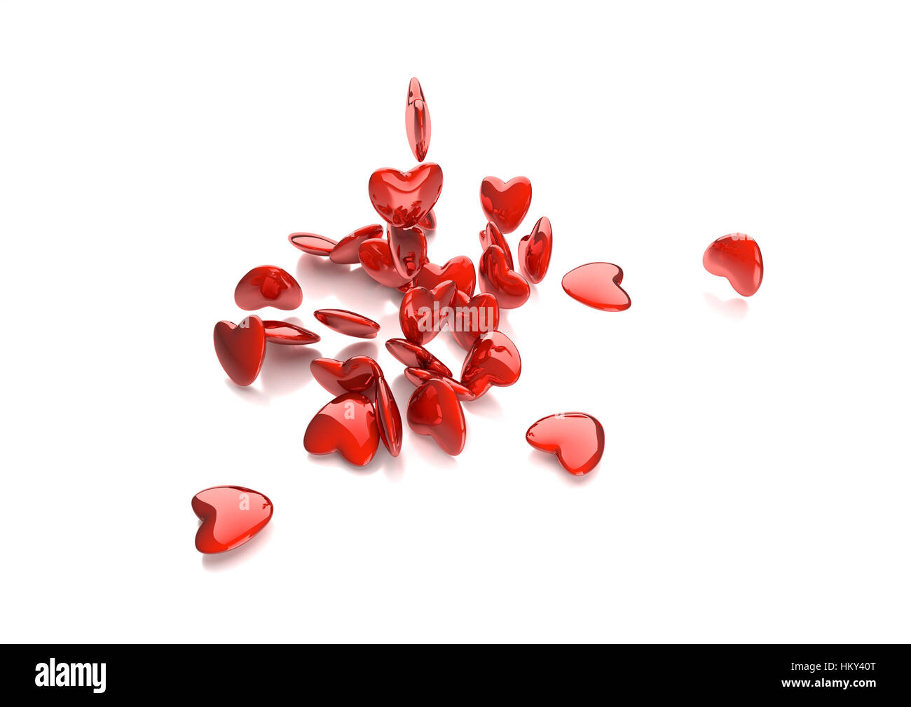 Pile of hearts on the white background Stock Photo - Alamy