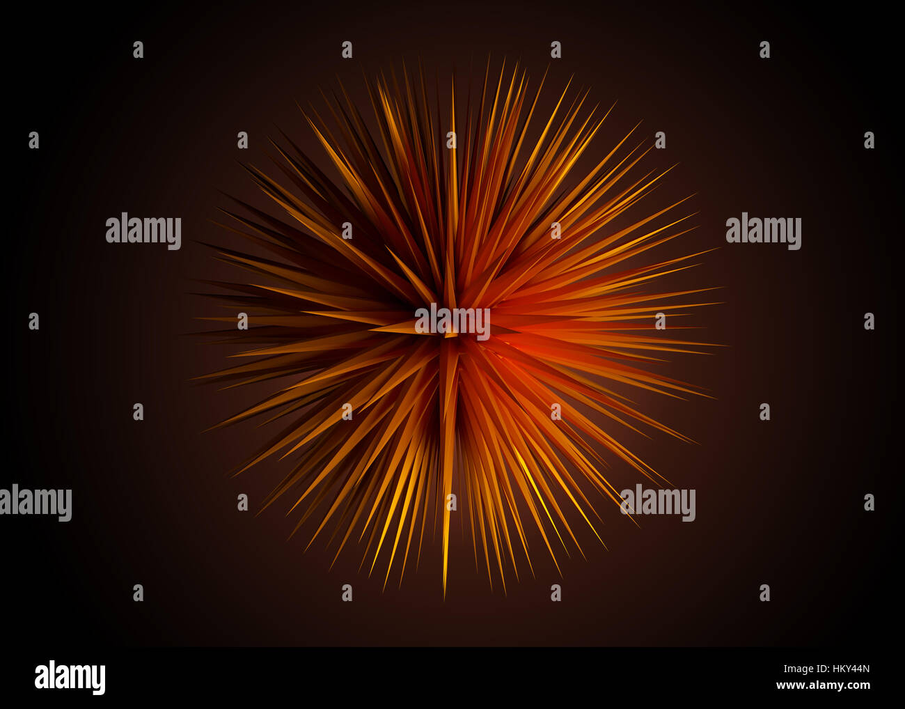 Abstract 3D sharp object on the dark background. Rendered design ...