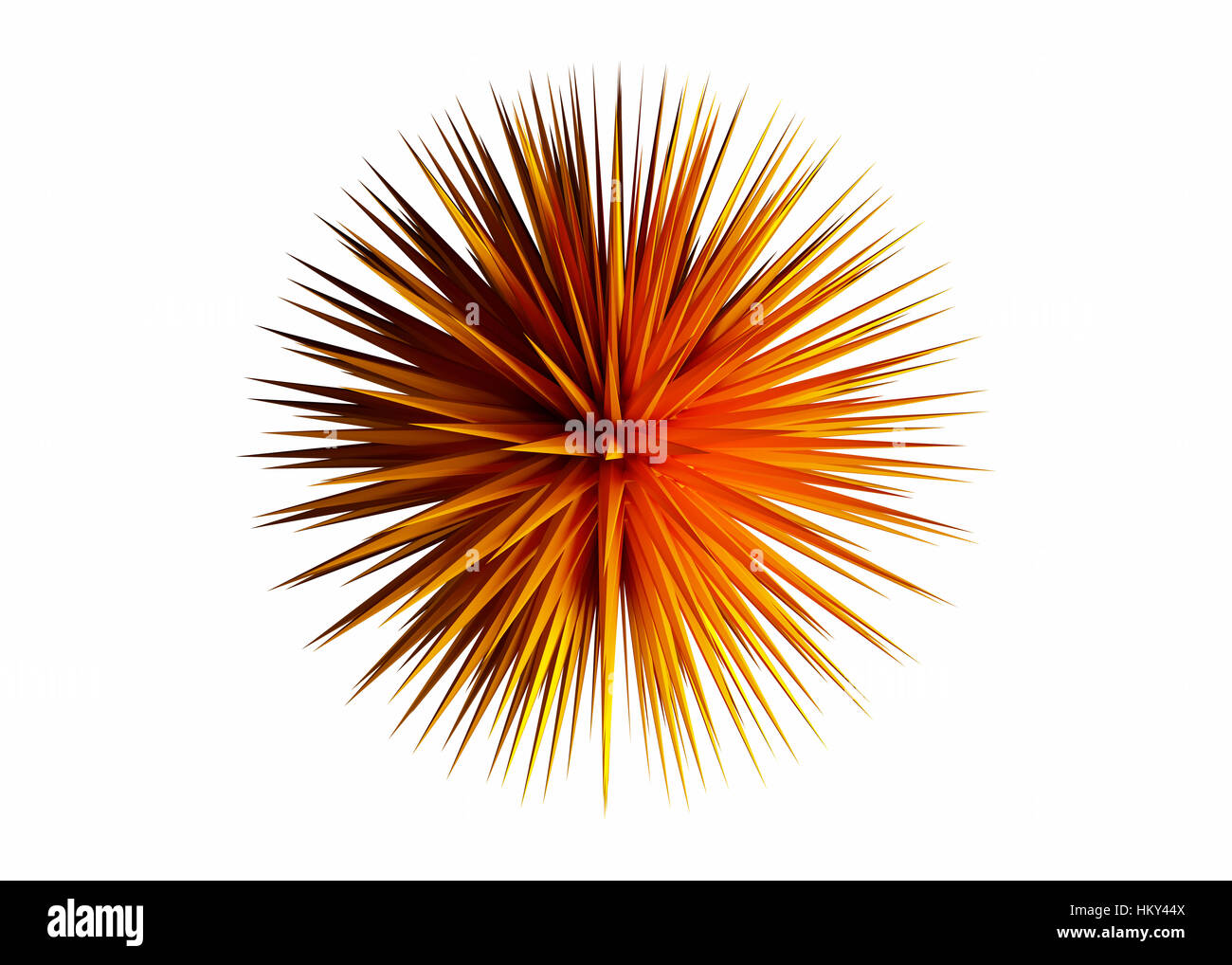 Abstract 3D sharp object isolated on the white background. Rendered ...