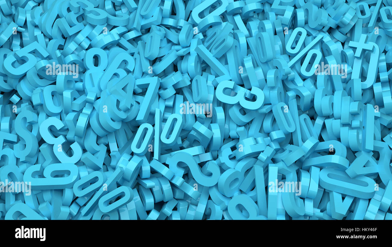 A lot of blue plastic numbers Stock Photo - Alamy