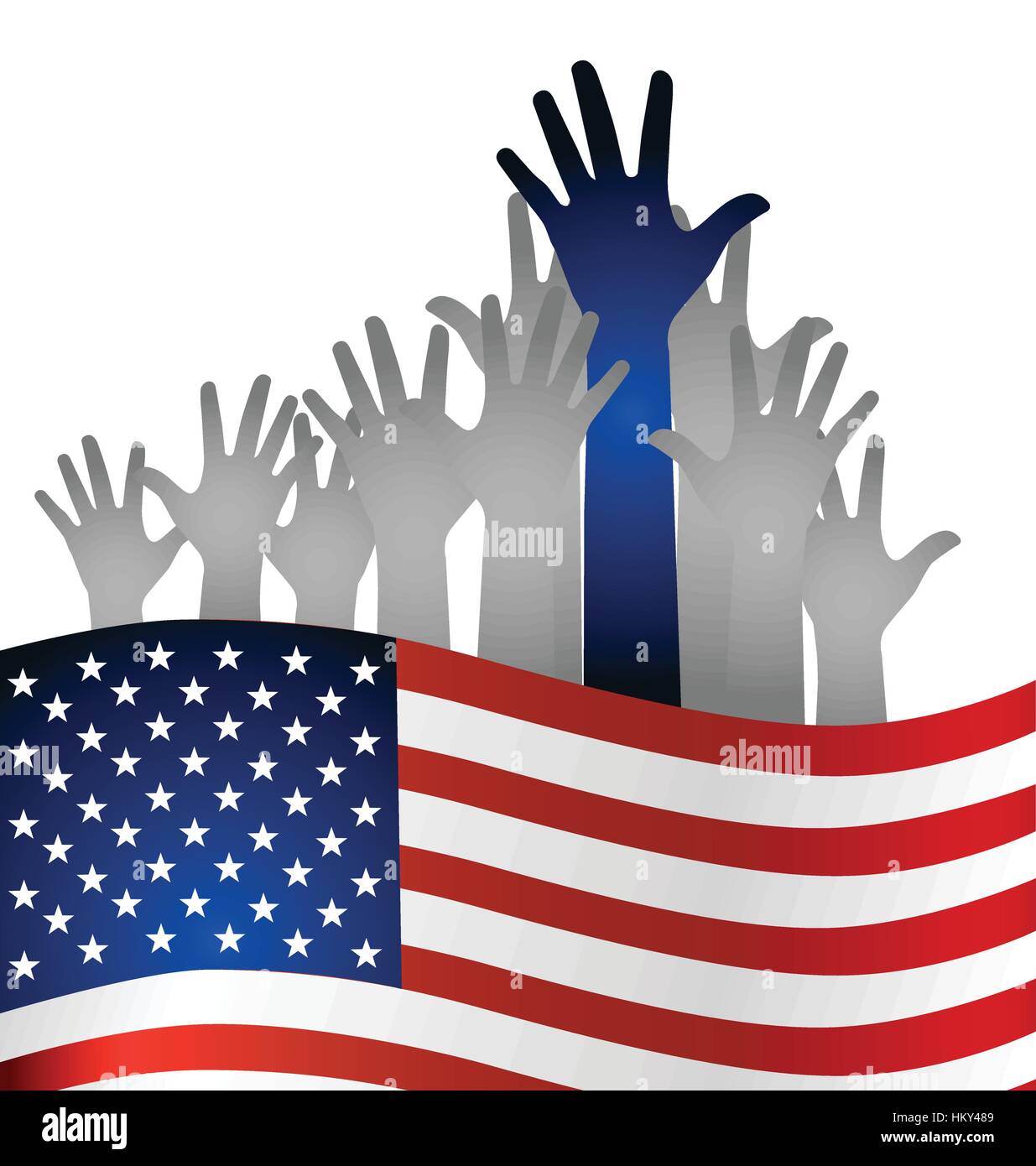 Hands and american flag, vector illustration Stock Vector Image & Art ...