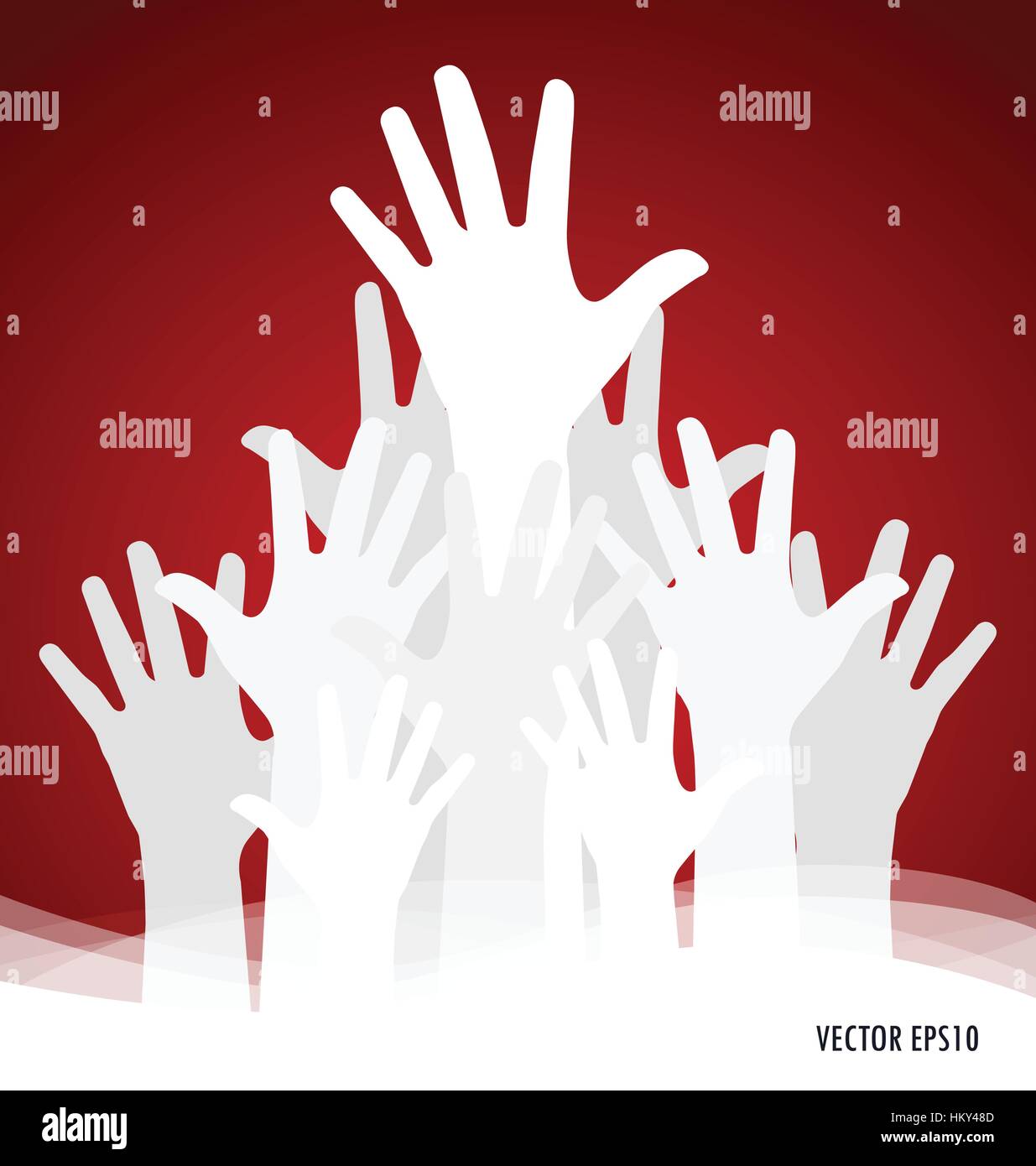 Raised hands. Vector illustration Stock Vector Image & Art - Alamy