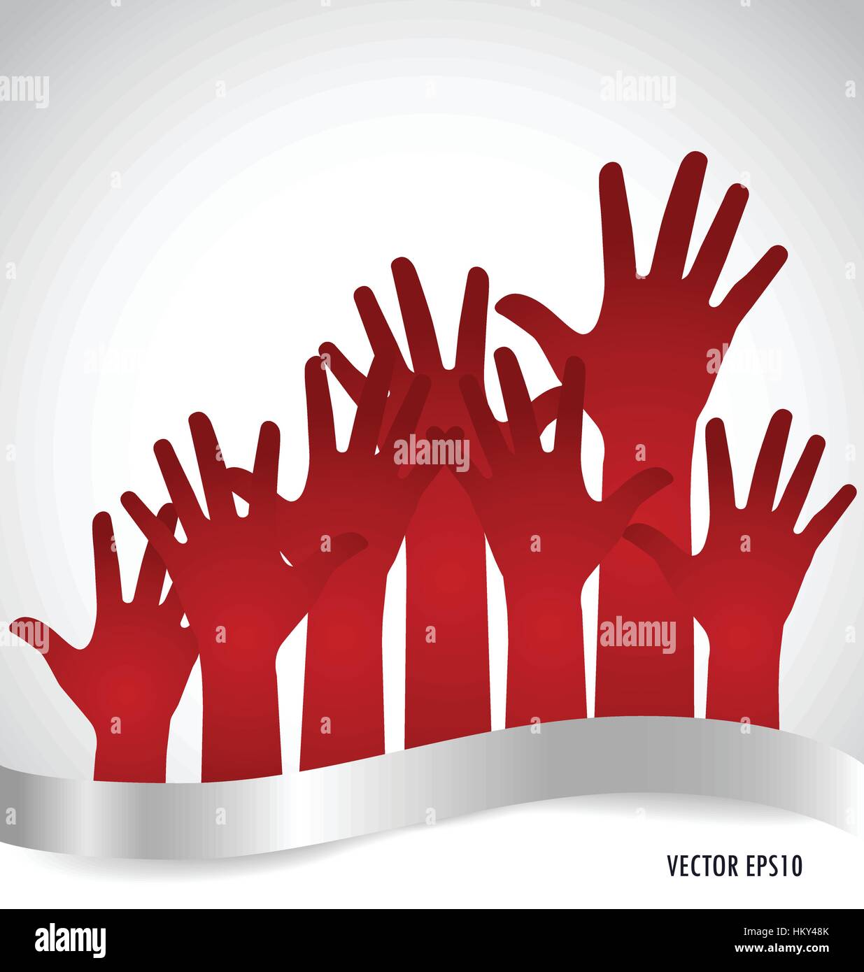 Raised hands. Vector illustration Stock Vector Image & Art - Alamy