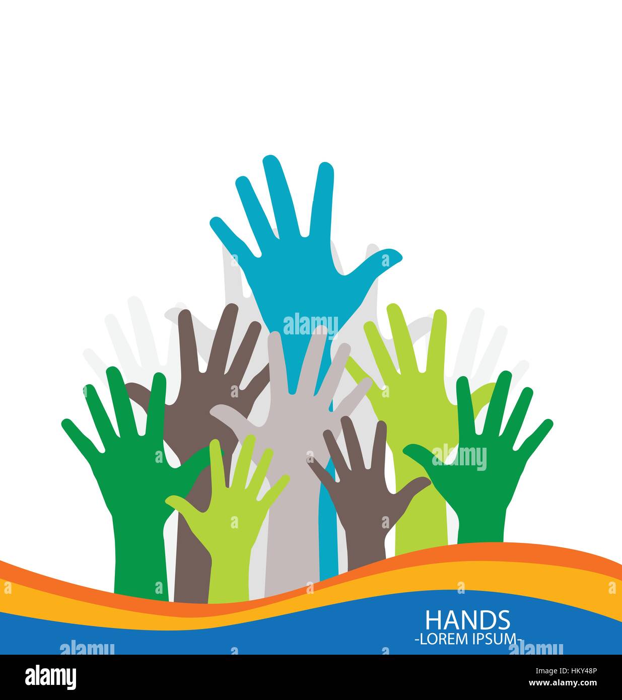 Photo of raised hands. Vector illustration Stock Vector Image & Art - Alamy