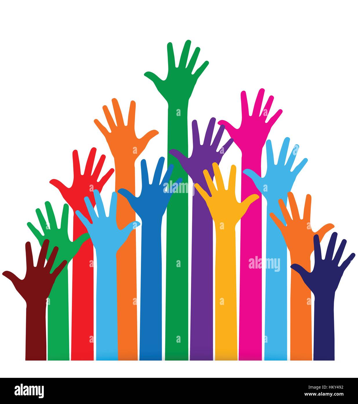 Photo of raised hands. Vector illustration Stock Vector Image & Art - Alamy