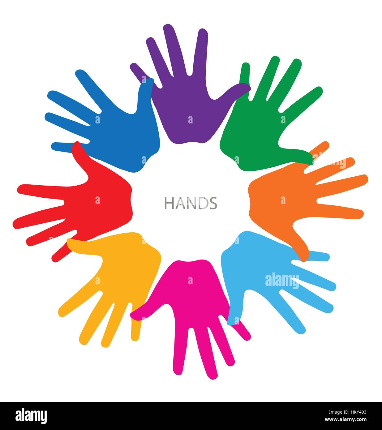 Colorful hands. Vector illustration Stock Vector Image & Art - Alamy