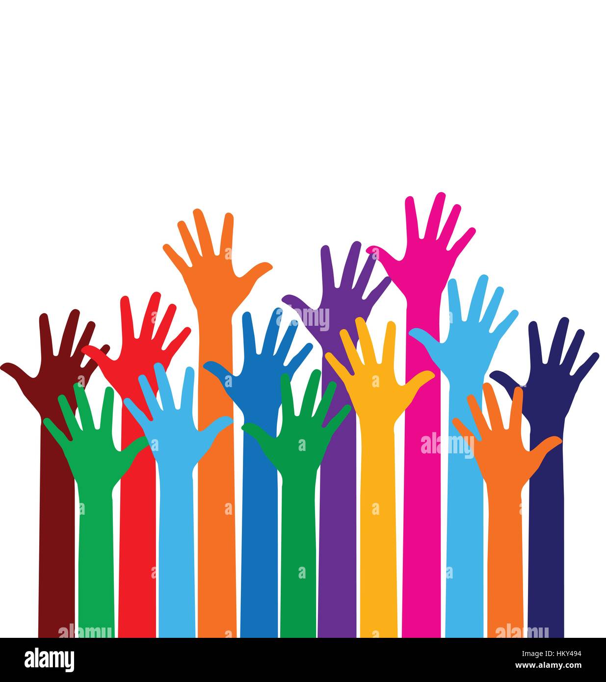 Photo of raised hands. Vector illustration Stock Vector Image & Art - Alamy