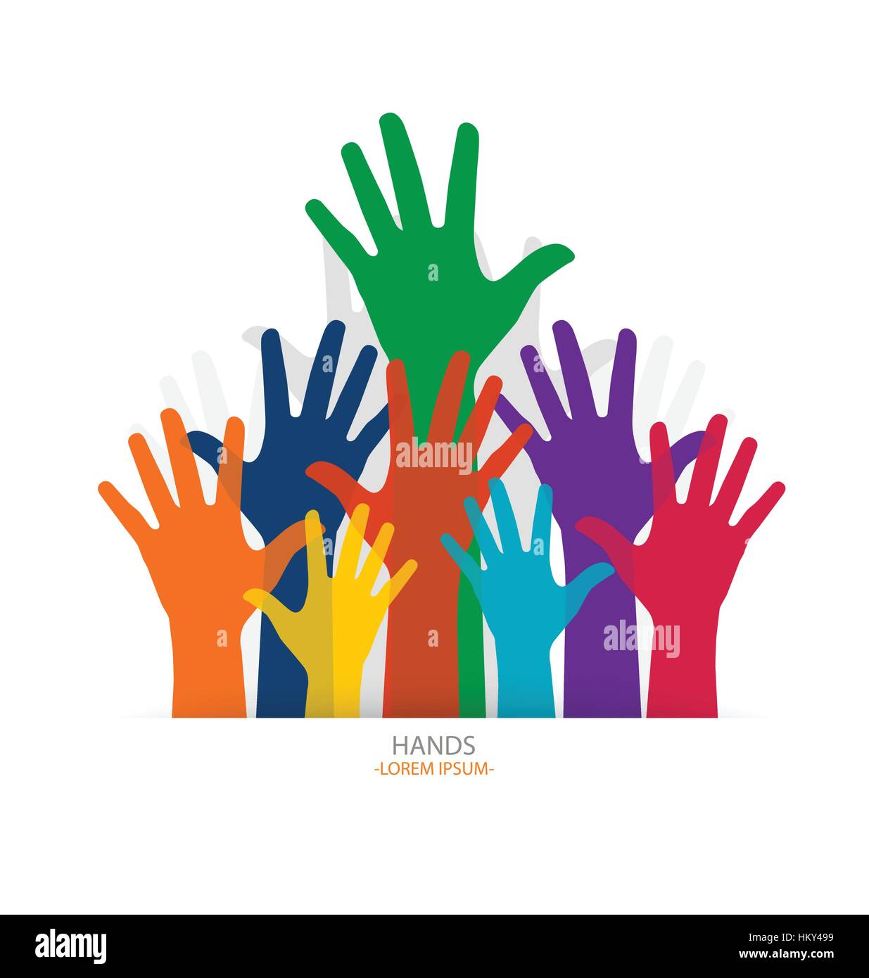 Photo of raised hands. Vector illustration Stock Vector Image & Art - Alamy
