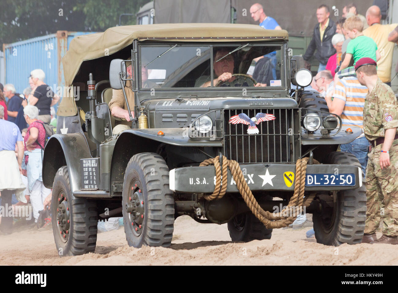 EDE, NETHERLANDS - SEP 20, 2014: Dodge WC-56 Command Car in a parade ...