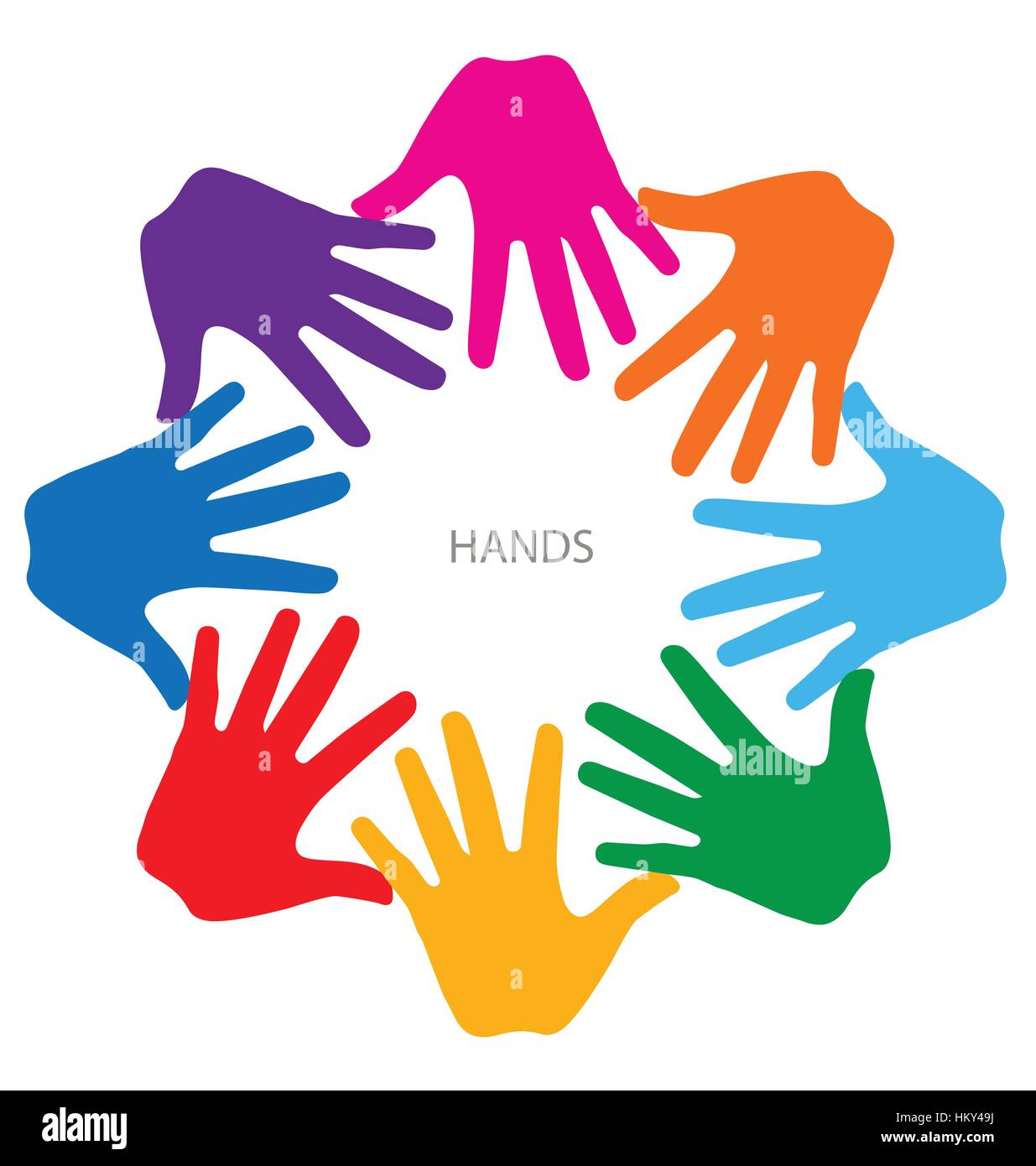 Colorful hands. Vector illustration Stock Vector Image & Art - Alamy
