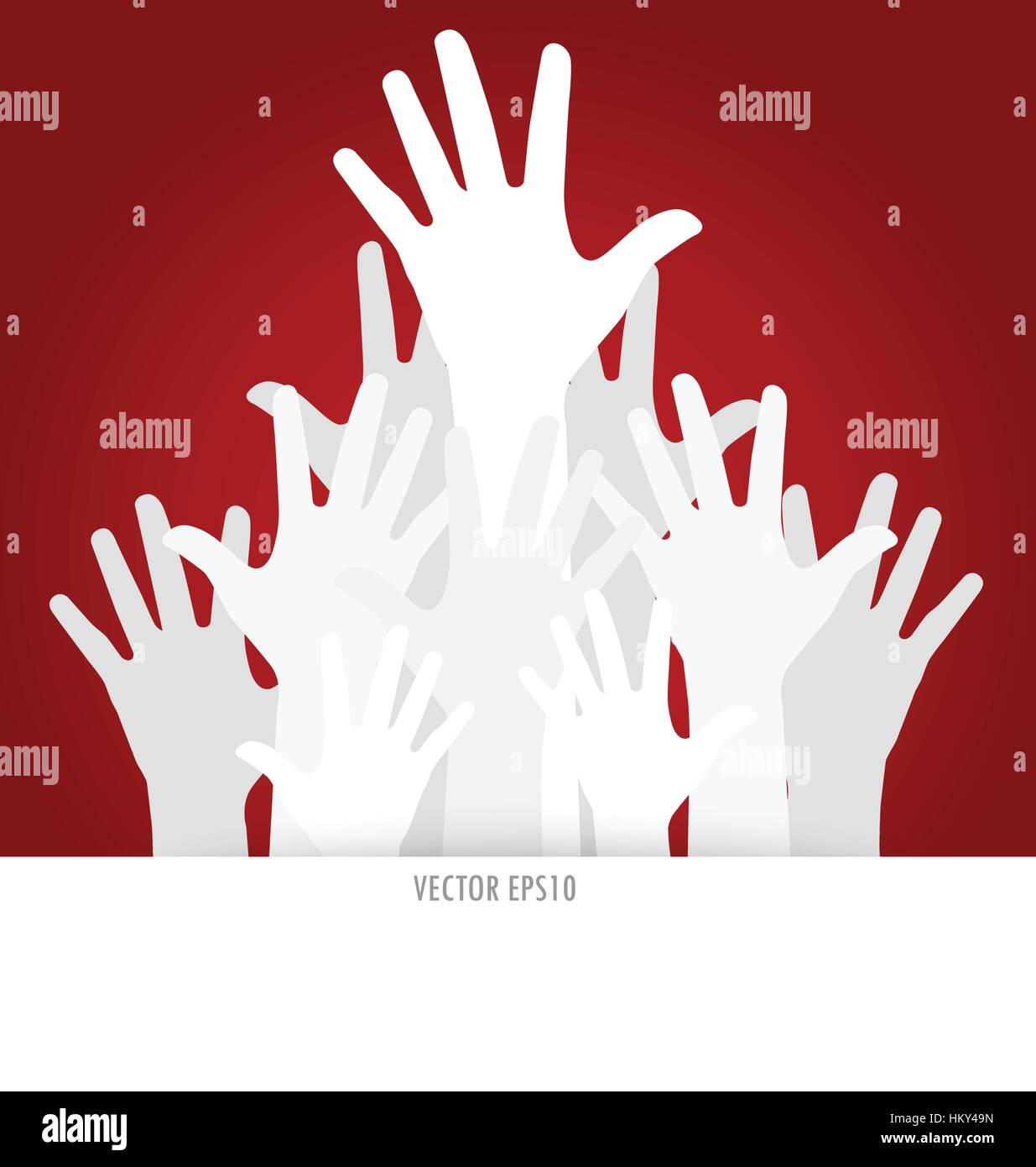 Raised hands. Vector illustration Stock Vector Image & Art - Alamy