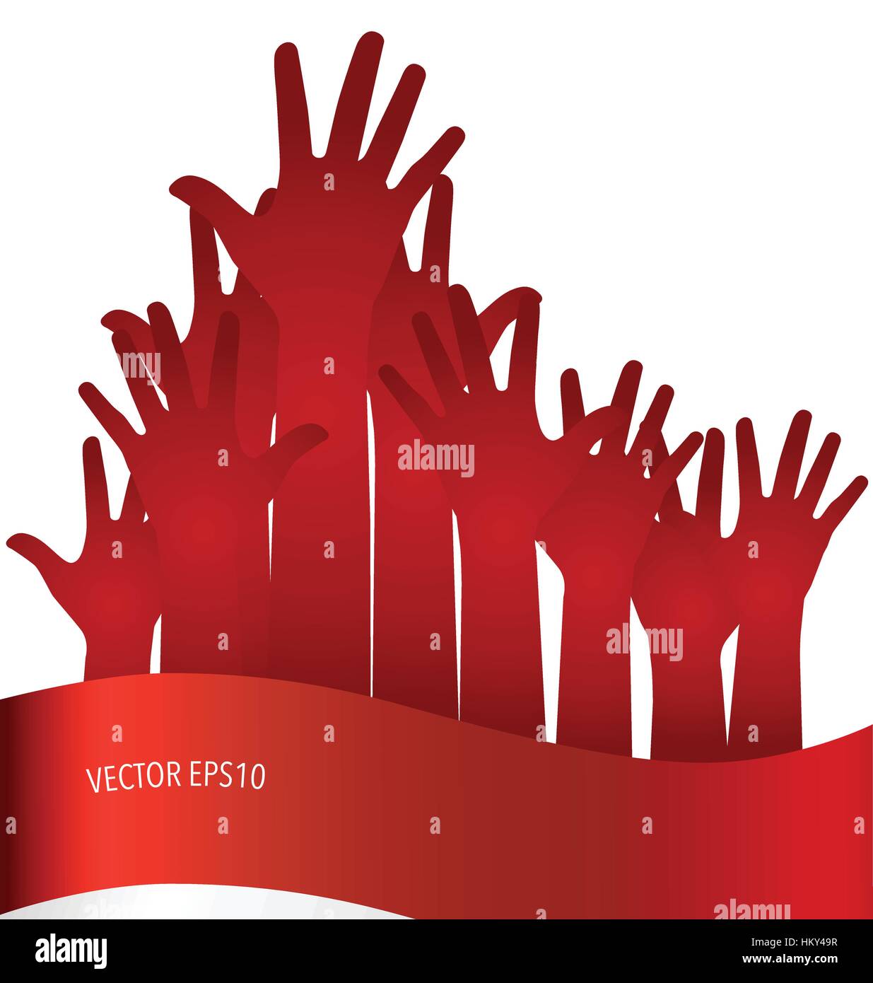 Raised hands. Vector illustration Stock Vector Image & Art - Alamy