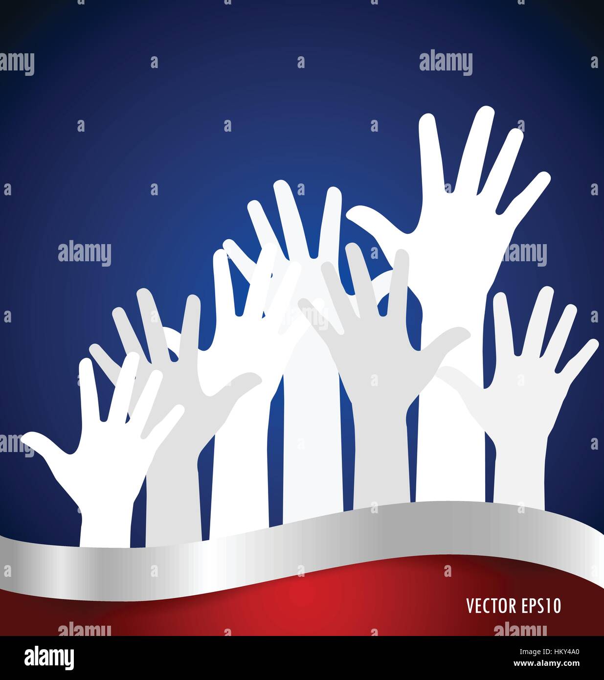 Raised hands. Vector illustration Stock Vector Image & Art - Alamy