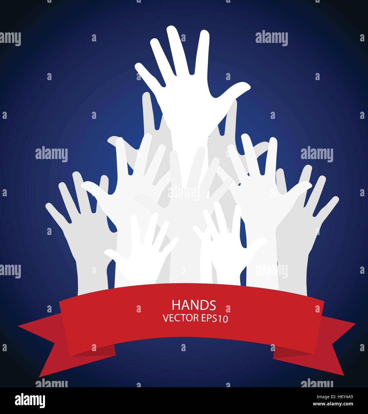 Raised hands. Vector illustration Stock Vector Image & Art - Alamy
