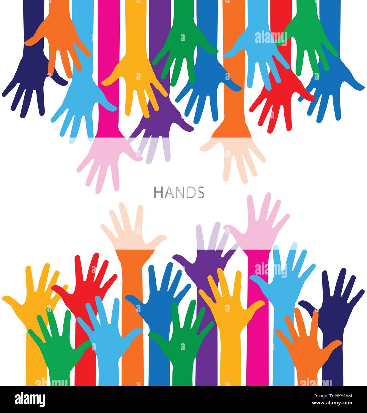 Raised hands. Vector illustration Stock Vector Image & Art - Alamy