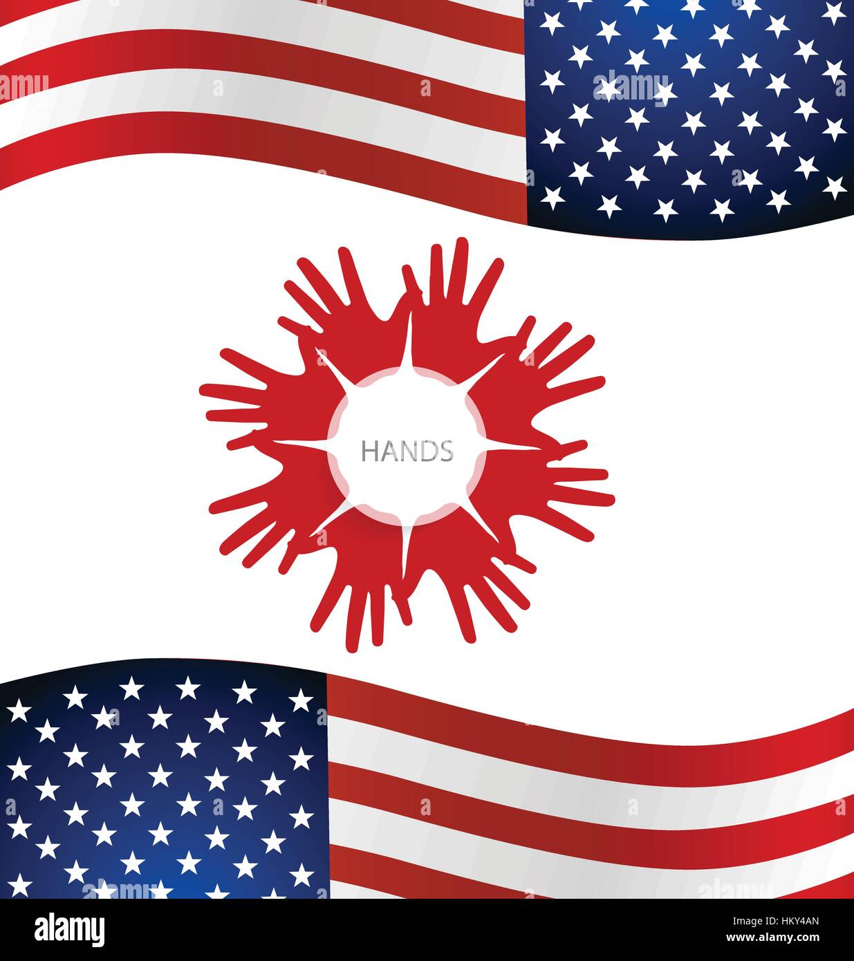 Hands and american flag, vector illustration Stock Vector Image & Art ...