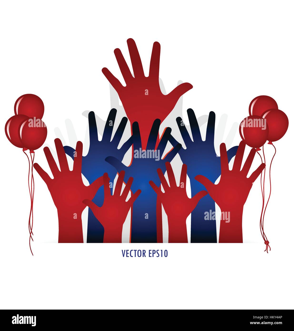 Raised hands. Vector illustration Stock Vector Image & Art - Alamy