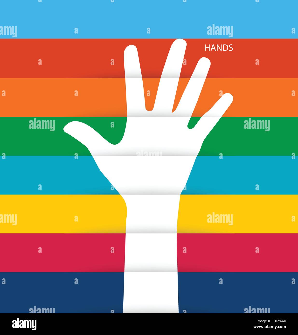 Raised hands. Vector illustration Stock Vector Image & Art - Alamy