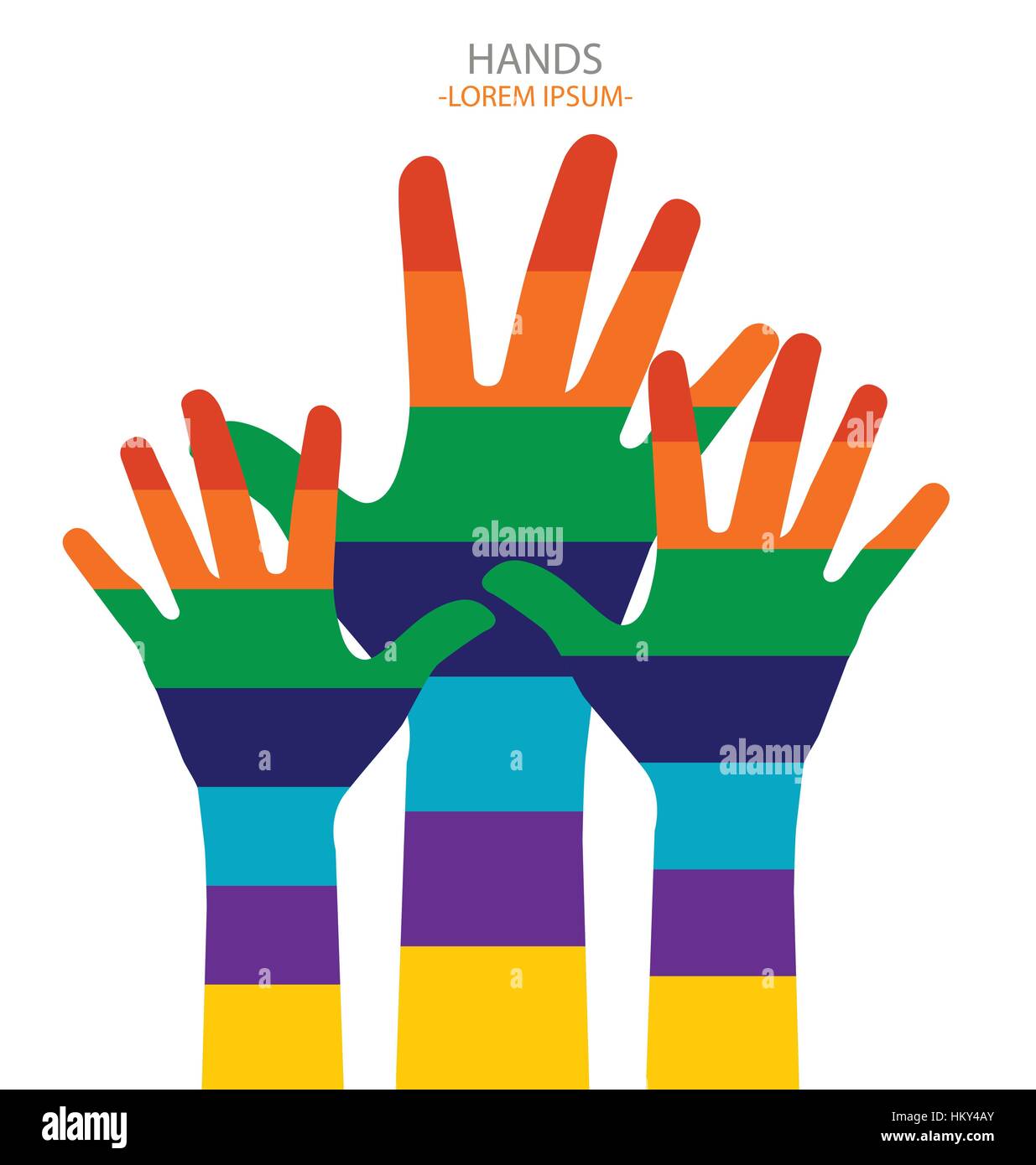 Raised hands. Vector illustration Stock Vector Image & Art - Alamy