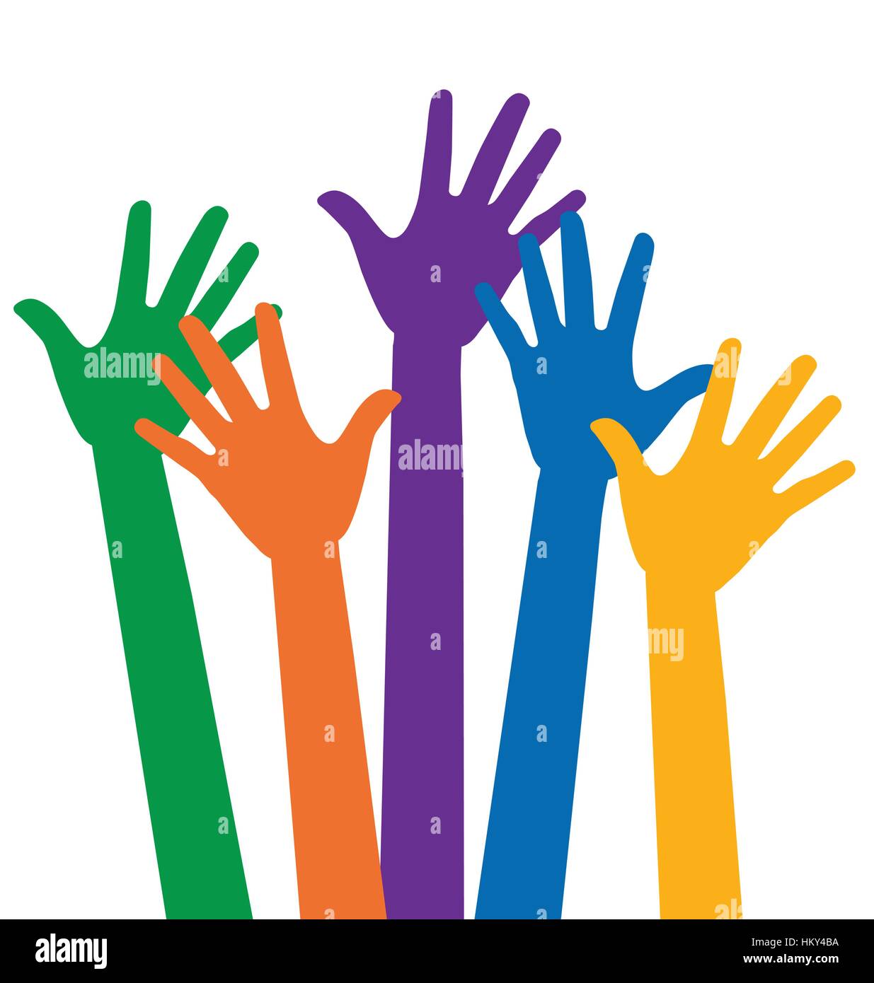 Raised hands. Vector illustration Stock Vector Image & Art - Alamy