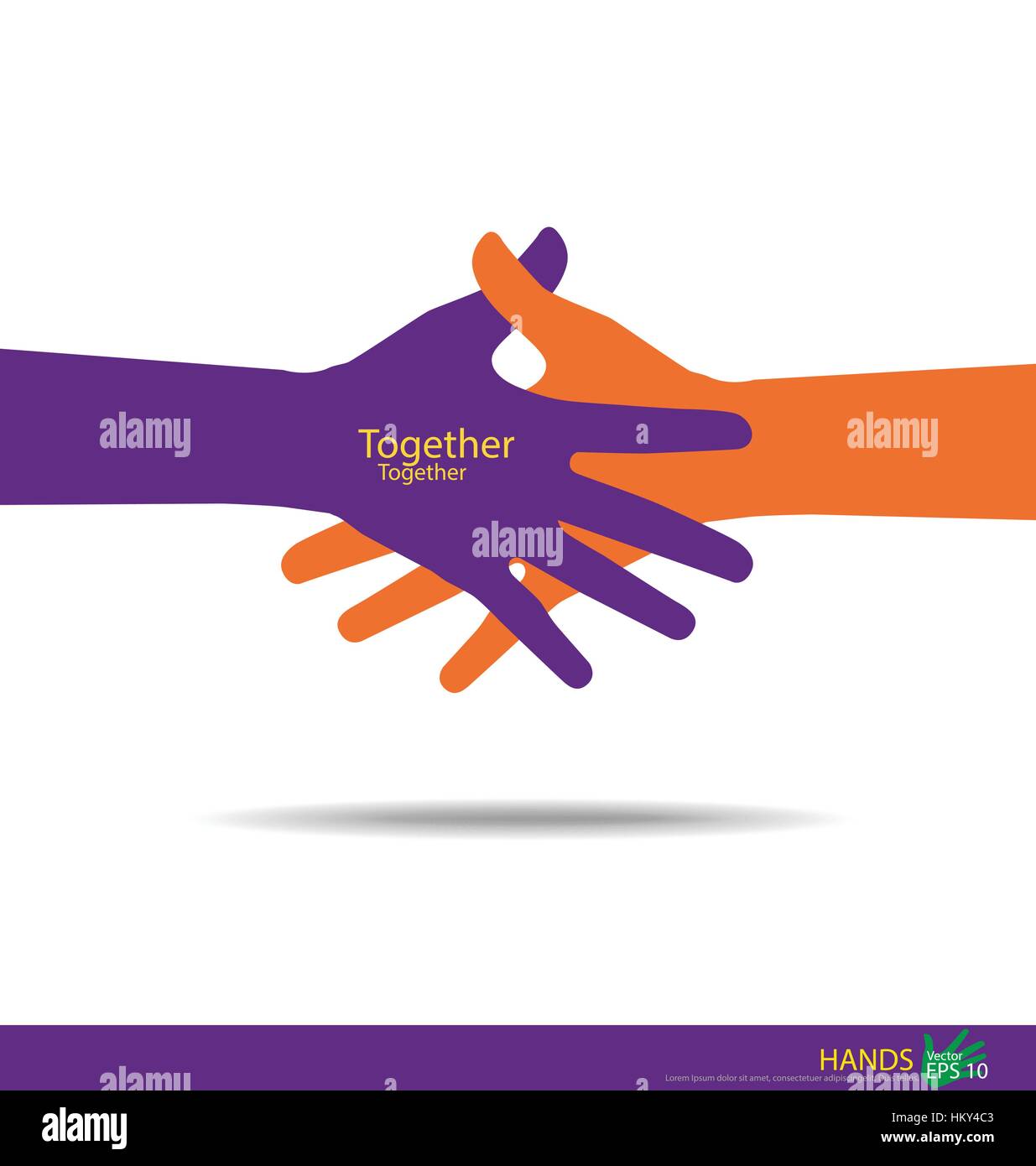 Handshake, Teamwork Hands Logo. Vector illustration Stock Vector Image ...