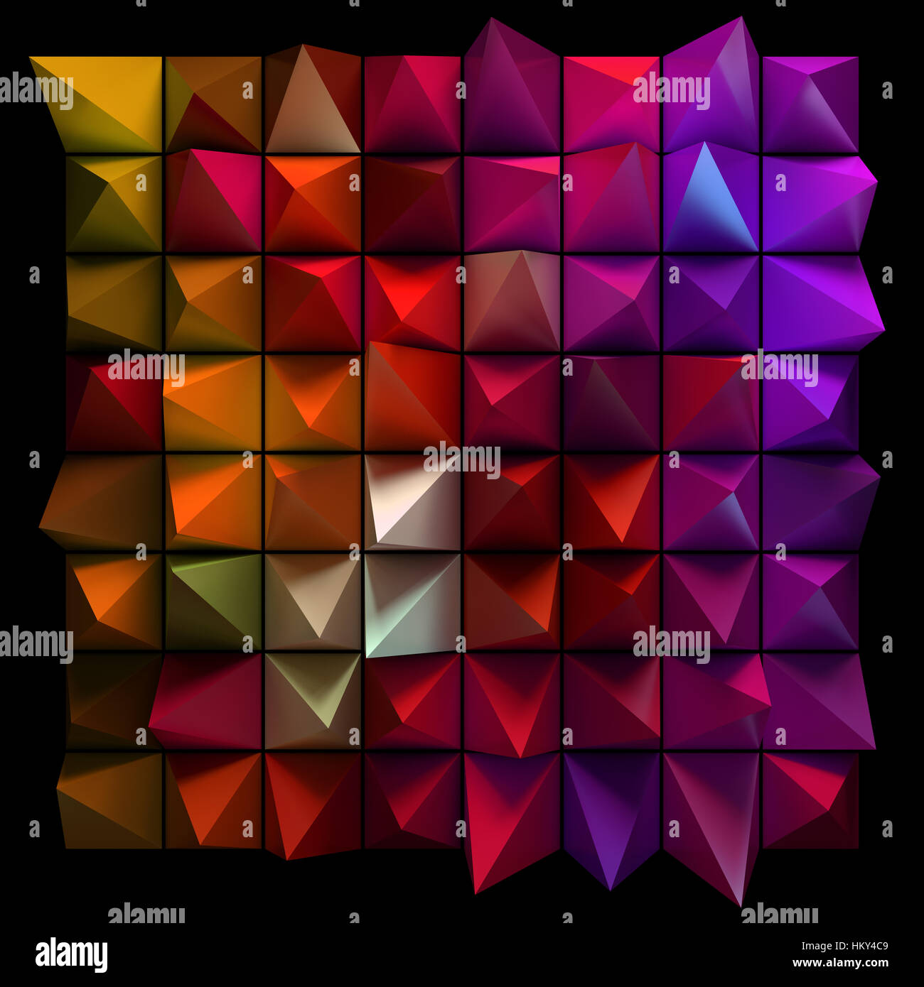 Sharp random pyramids. Abstract futuristic background, desing or ...