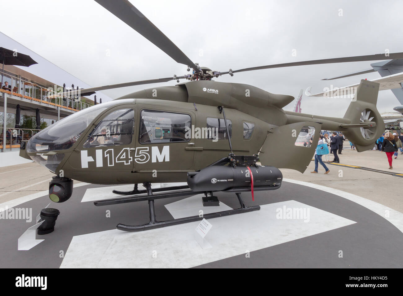 PARIS-LE BOURGET - JUN 18, 2015: Airbus Helicopters H145M light helicopter at the 51st ...