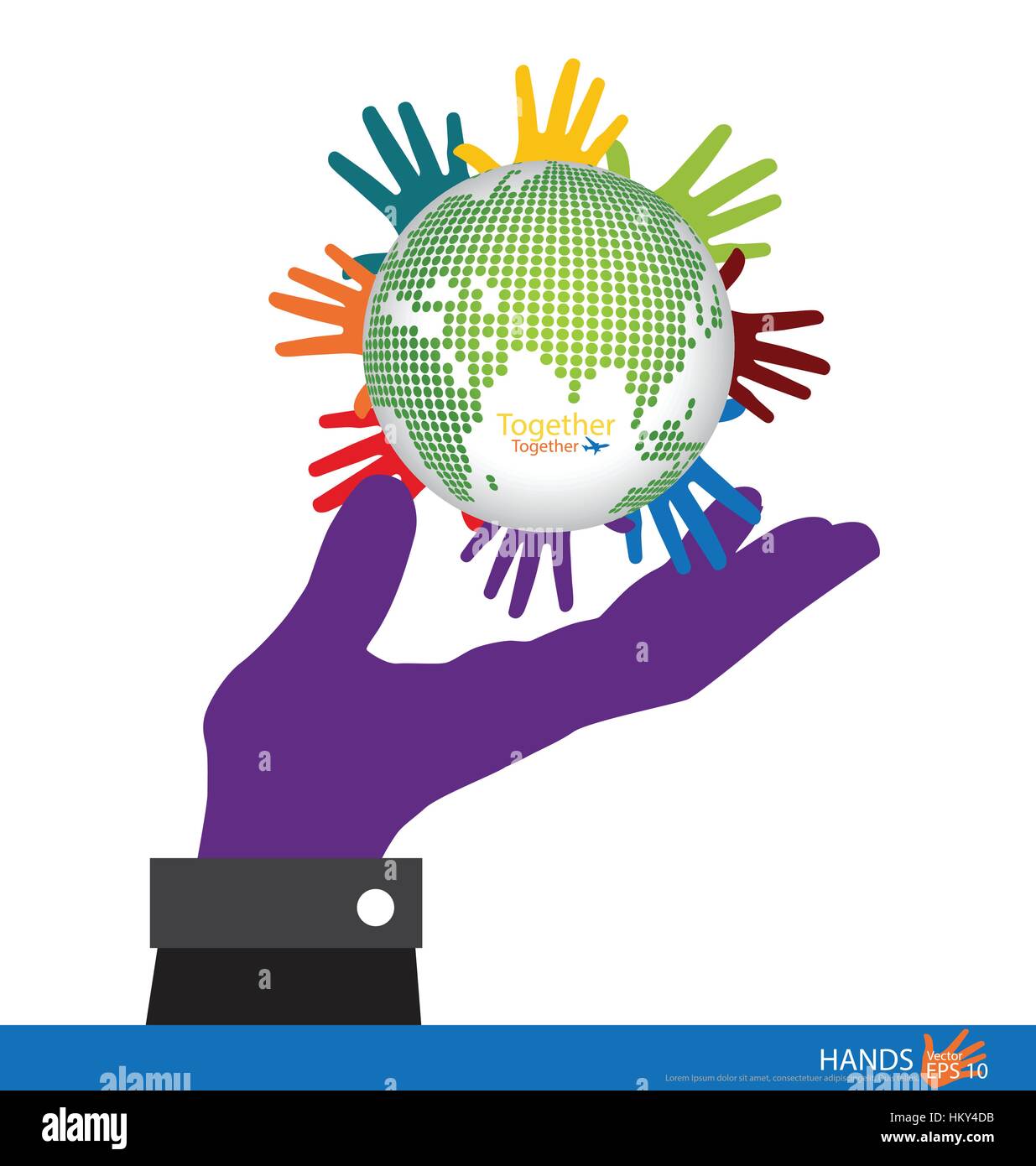 Hand holding the Earth. Vector illustration Stock Vector Image & Art ...