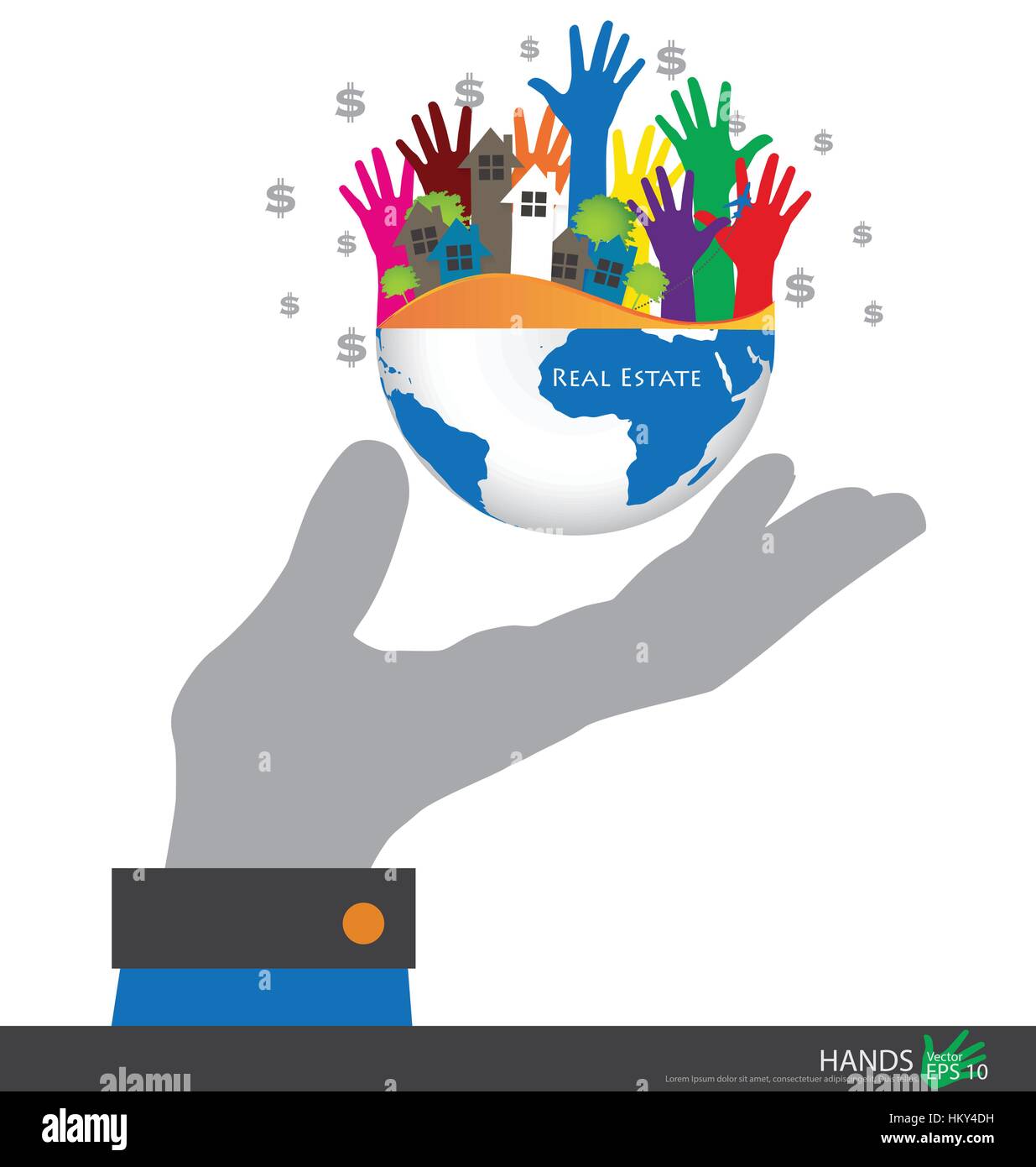 Hand holding the Earth. Vector illustration Stock Vector Image & Art ...