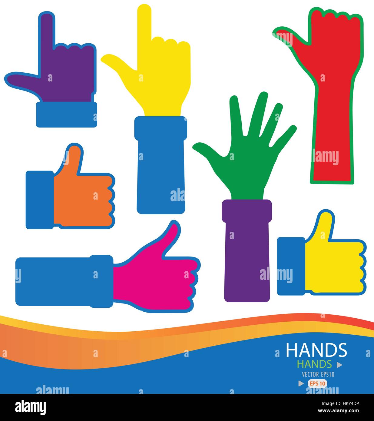 Colorful hands. Vector illustration Stock Vector Image & Art - Alamy
