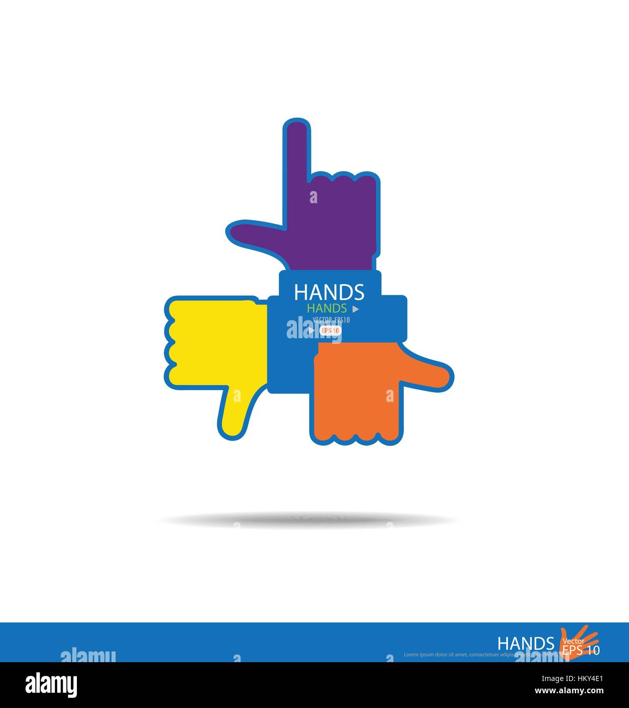 Colorful hands. Vector illustration Stock Vector Image & Art - Alamy