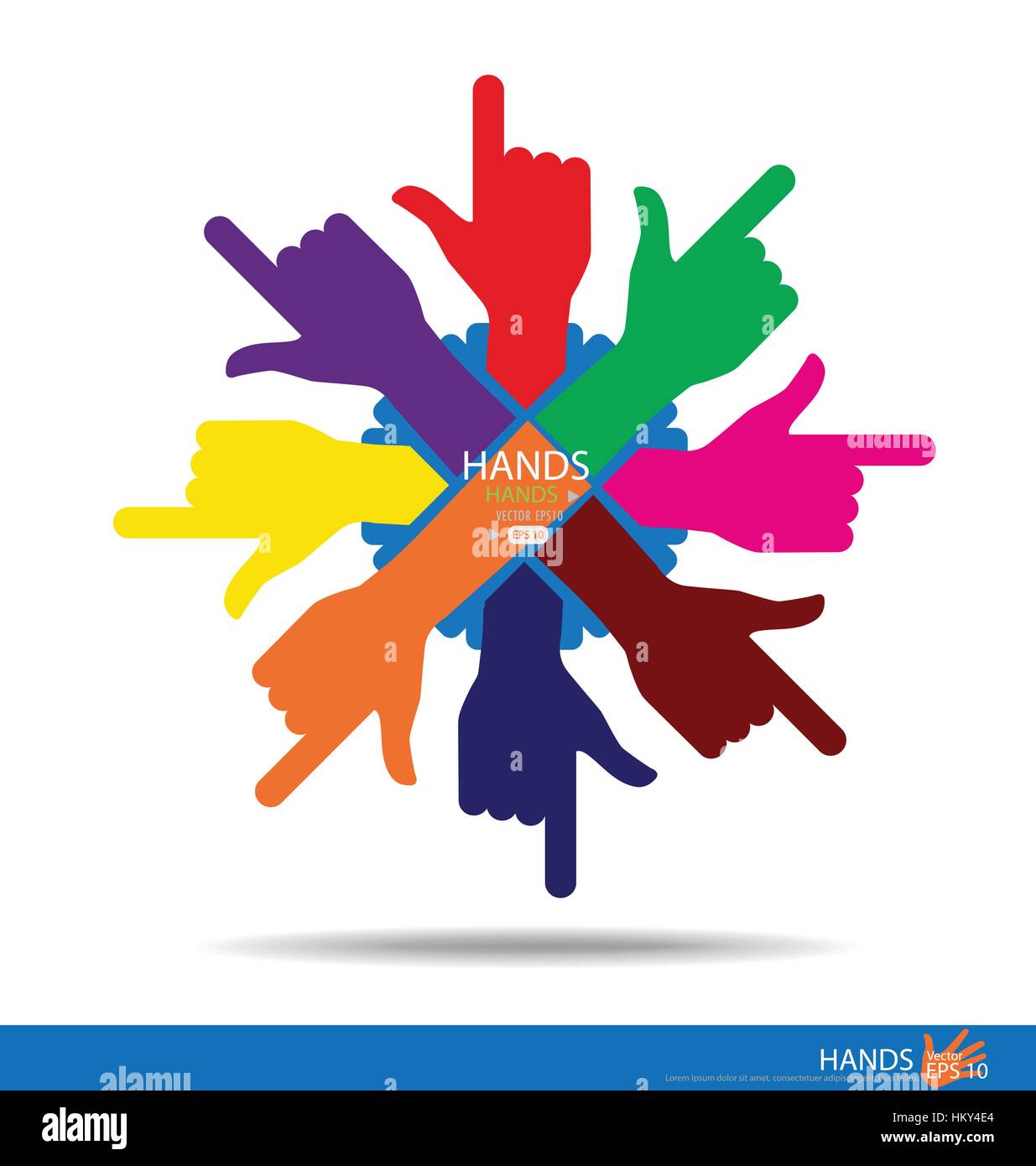 Colorful hands. Vector illustration Stock Vector Image & Art - Alamy