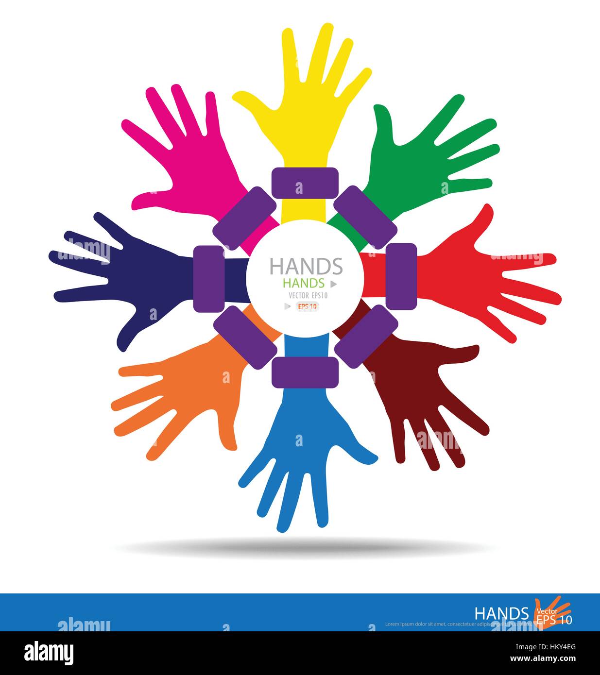 Colorful hands. Vector illustration Stock Vector Image & Art - Alamy