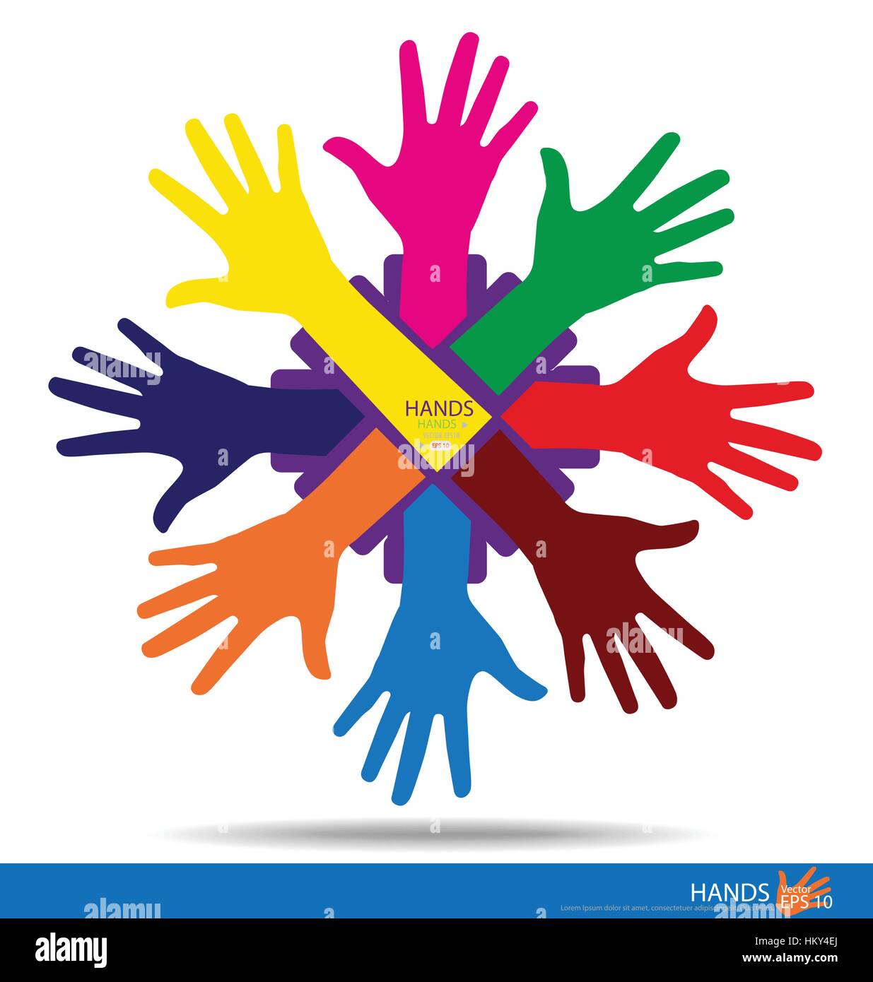 Colorful hands. Vector illustration Stock Vector Image & Art - Alamy