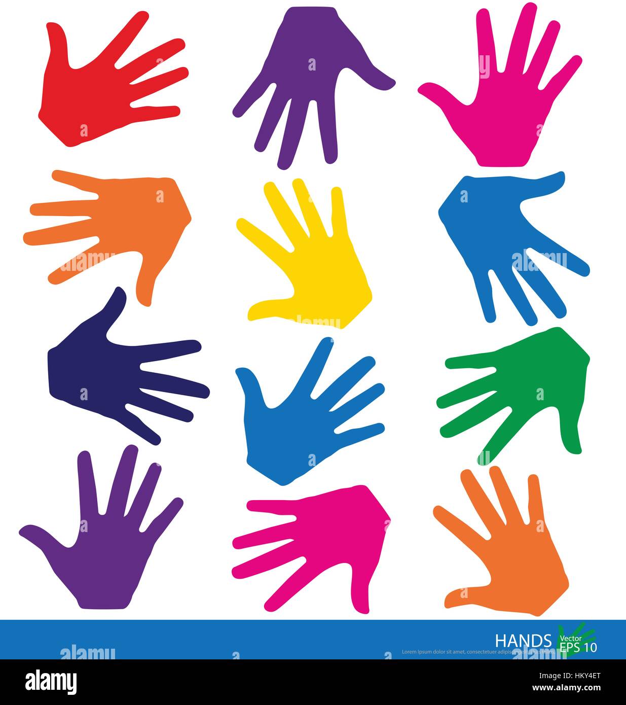 Colorful hands. Vector illustration Stock Vector Image & Art - Alamy