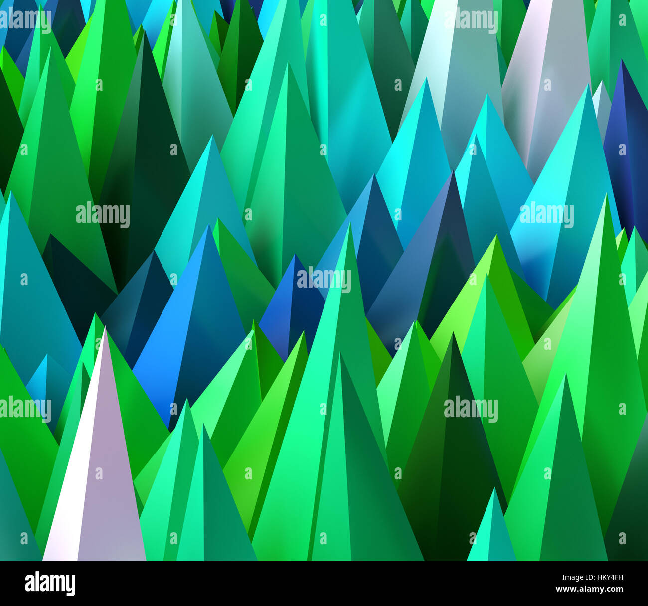 Sharp random pyramids as abstract futuristic background. 3D rendered ...