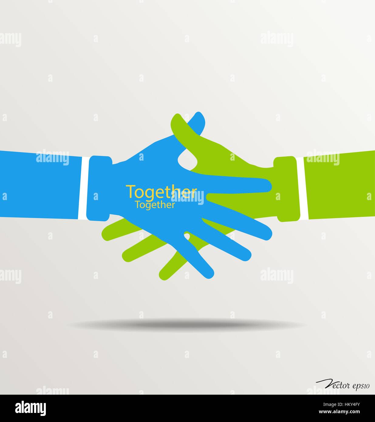 Handshake, Teamwork Hands Logo. Vector illustration Stock Vector Image ...