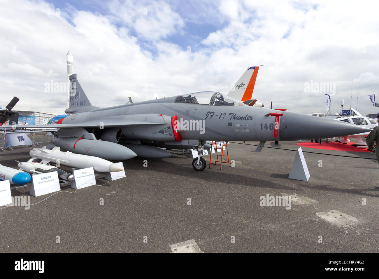 PARIS-LE BOURGET - JUN 18, 2015: Pakistan-made JF-17 fighter jet at the ...
