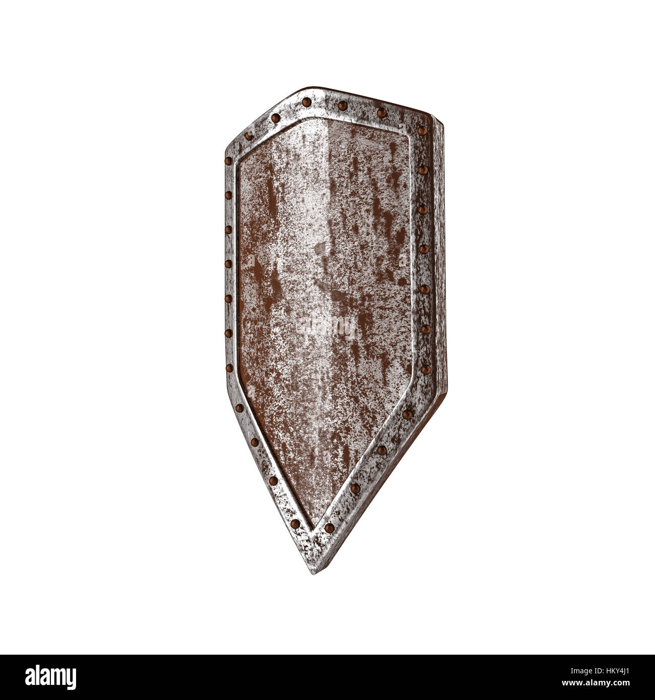 Old rusty shield isolated on the white background Stock Photo - Alamy