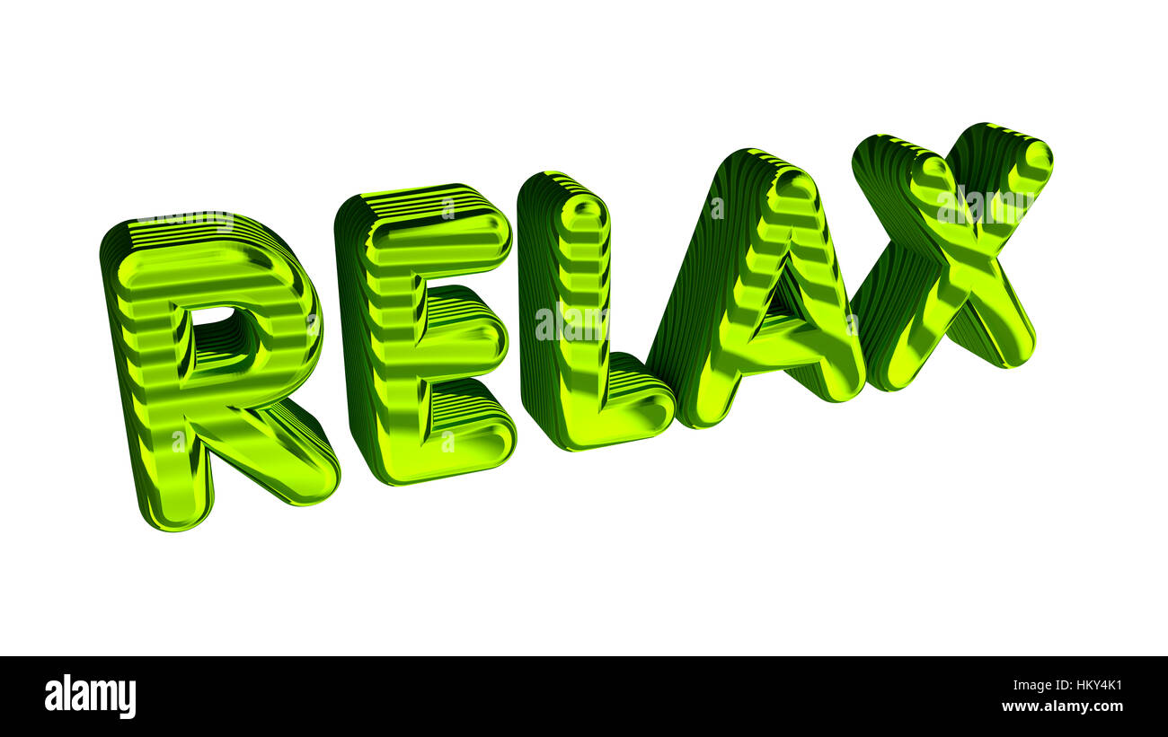 Relax text isolated on the white Stock Photo - Alamy