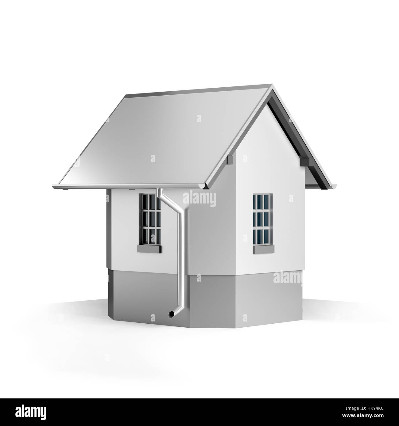 Silver house isolated on the white background. 3D render image Stock ...