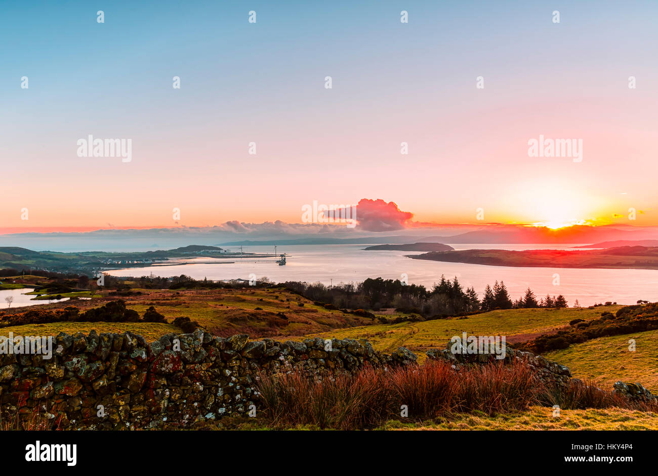 Panoramic View of the Clyde Estuary, The Cumbrae's and Arran in the ...