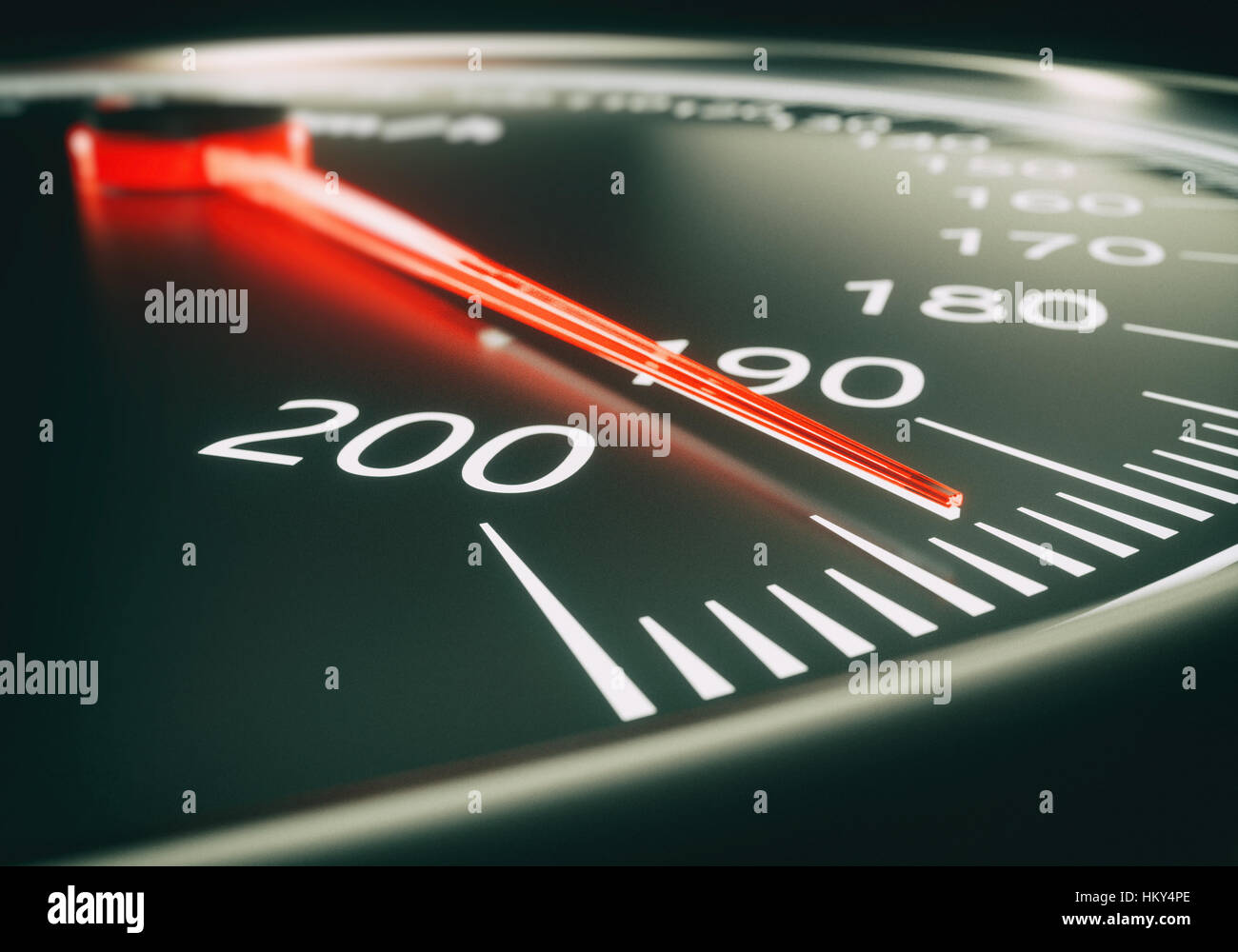 Speedometer close up - 3d rendering Stock Photo - Alamy