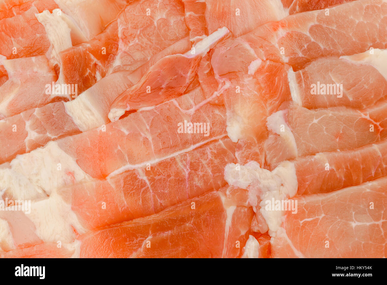 Close up of Slide raw pork Stock Photo - Alamy