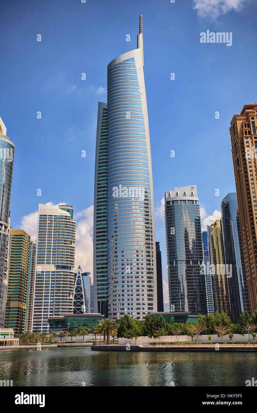 View of Jumeirah Lakes Towers skyscrapers. Dubai, UAE Stock Photo - Alamy