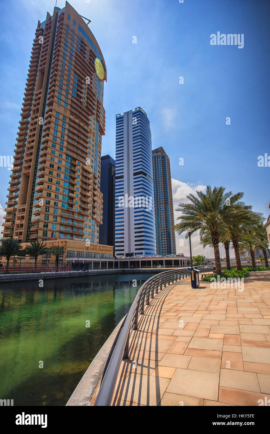 View of Jumeirah Lakes Towers skyscrapers. Dubai, UAE Stock Photo - Alamy